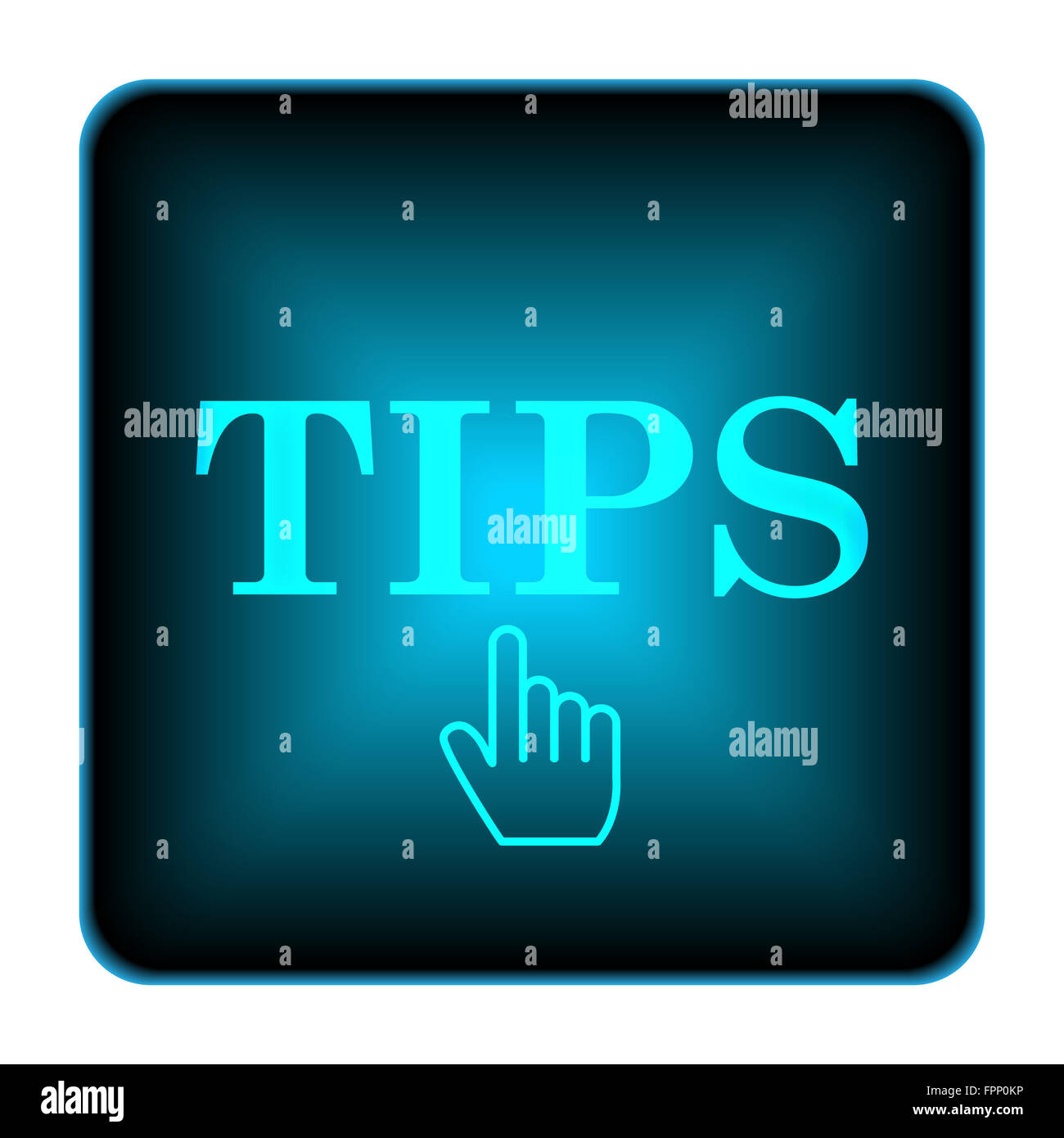 Tips icon. Internet button on white background Stock Photo - Alamy