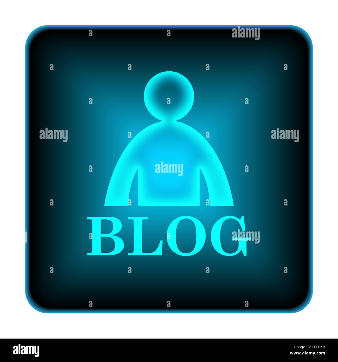 Blog icon. Internet button on white background Stock Photo - Alamy