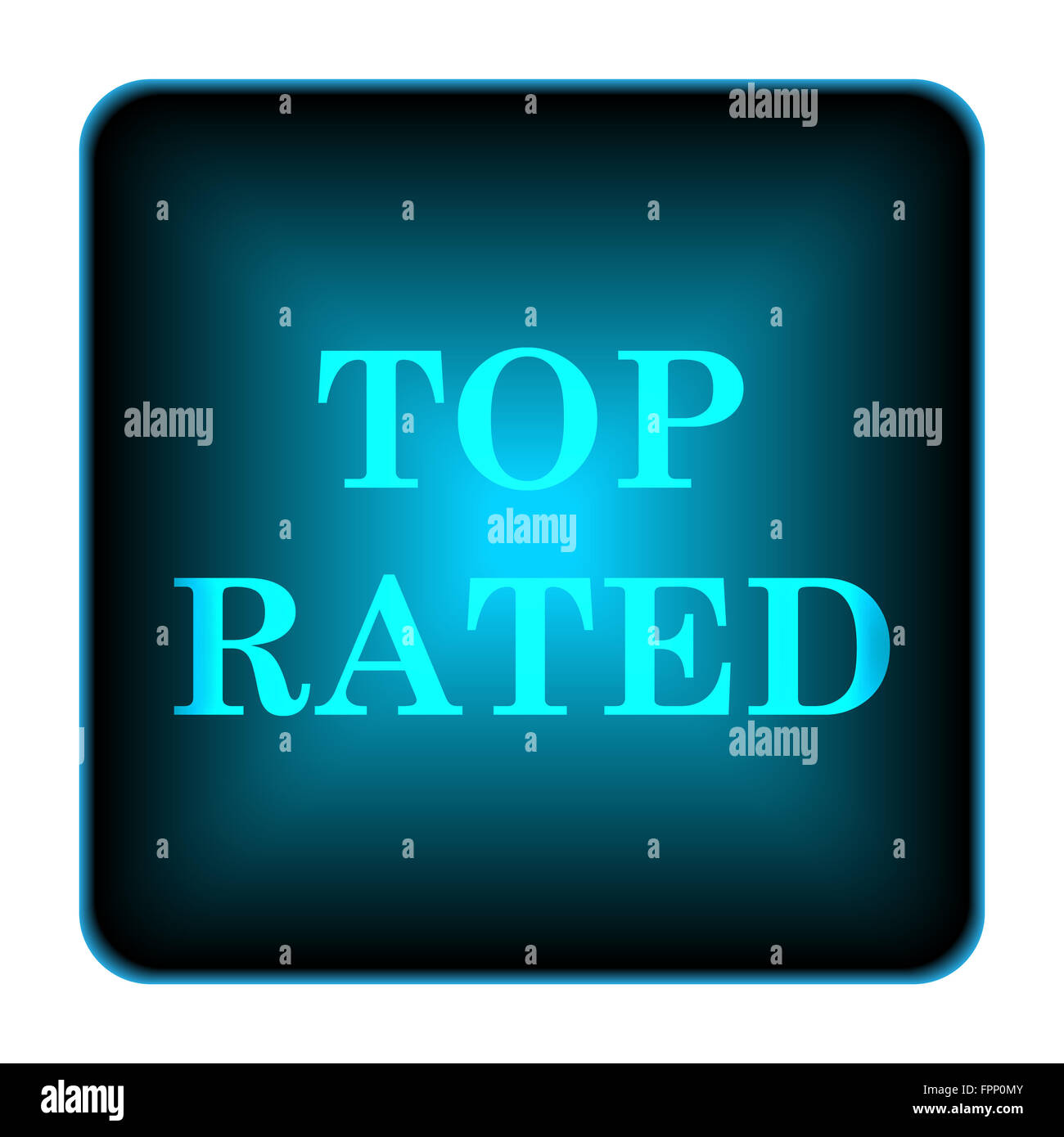 Top rated icon. Internet button on white background Stock Photo - Alamy