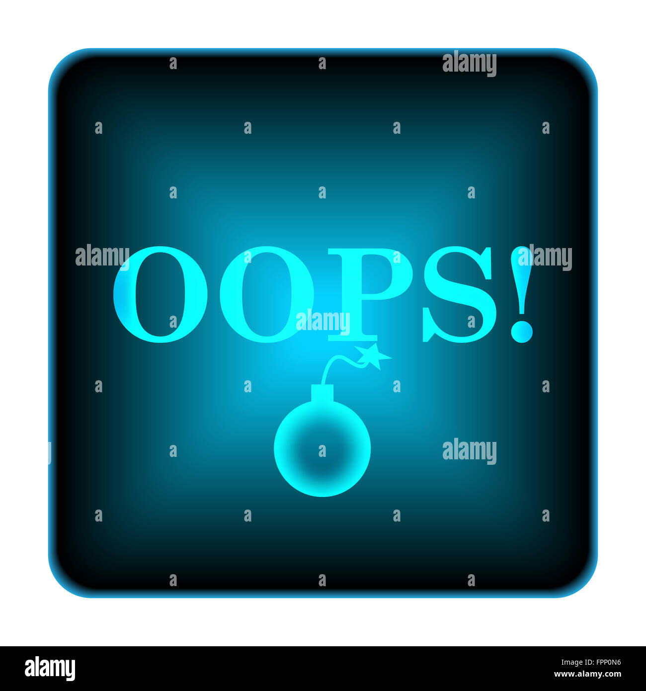 Oops icon. Internet button on white background Stock Photo - Alamy