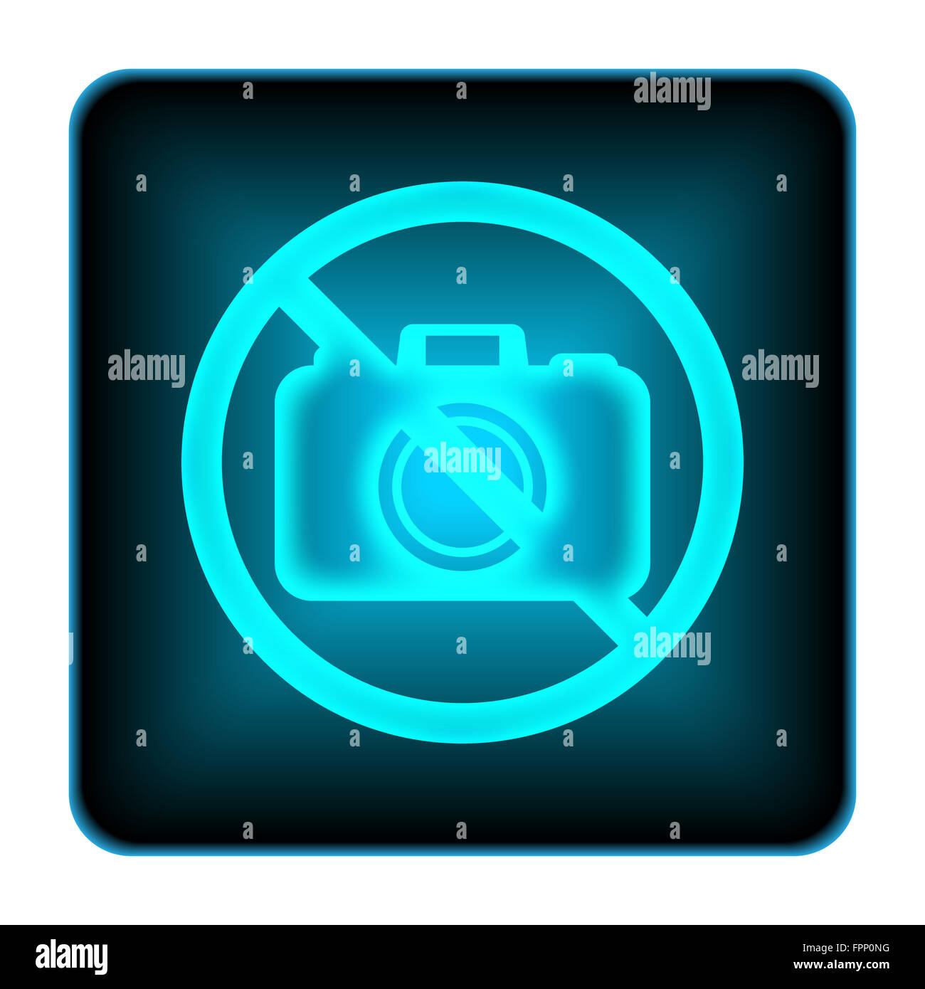 Forbidden camera icon. Internet button on white background Stock Photo ...