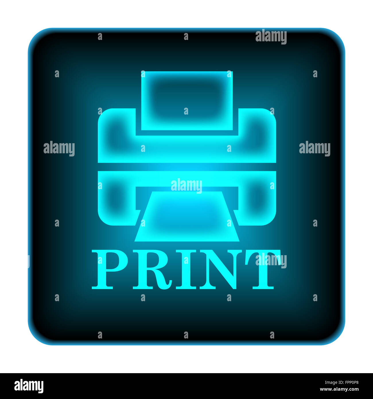 Printer with word PRINT icon. Internet button on white background Stock ...