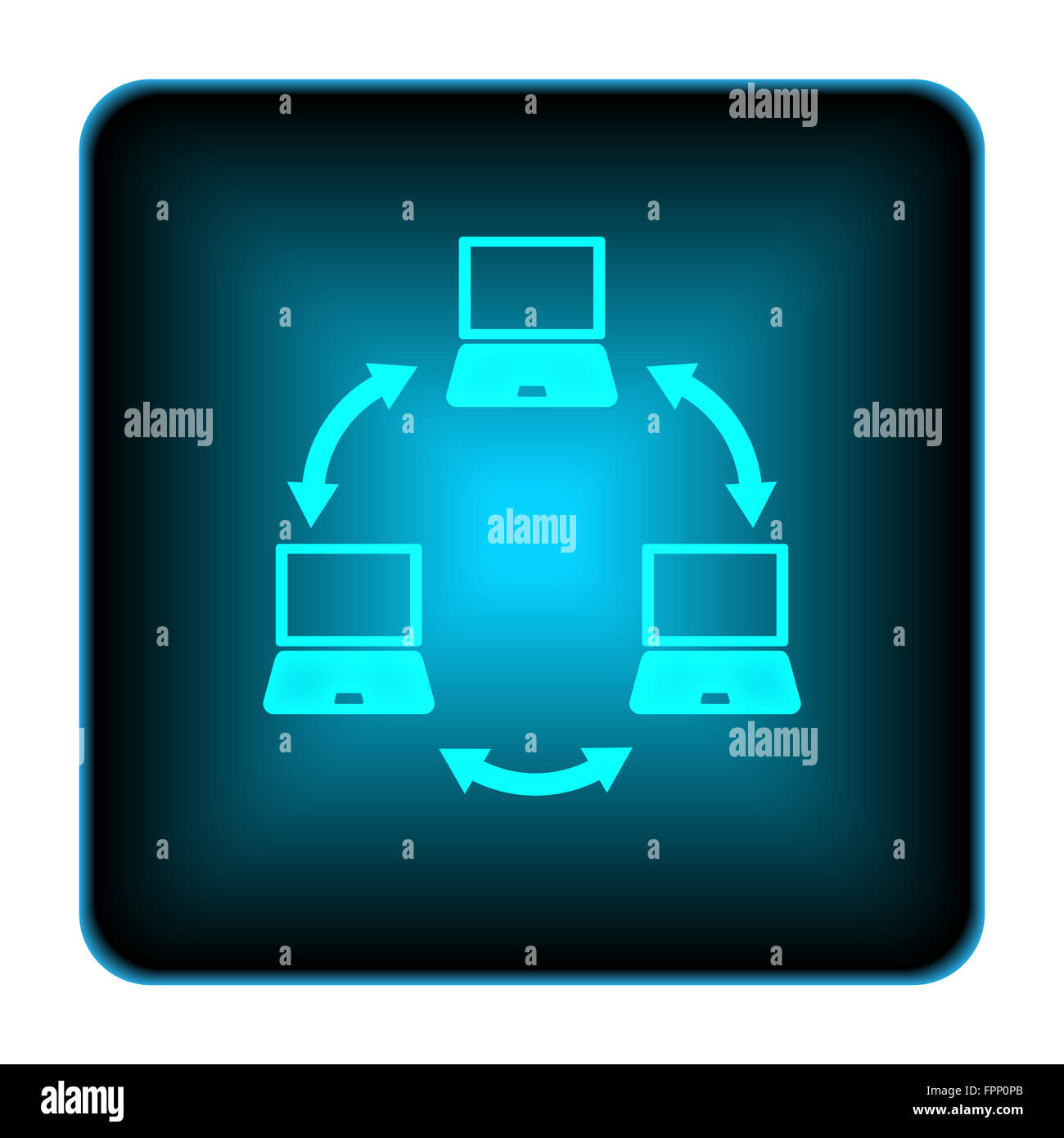 Computer network icon. Internet button on white background Stock Photo ...