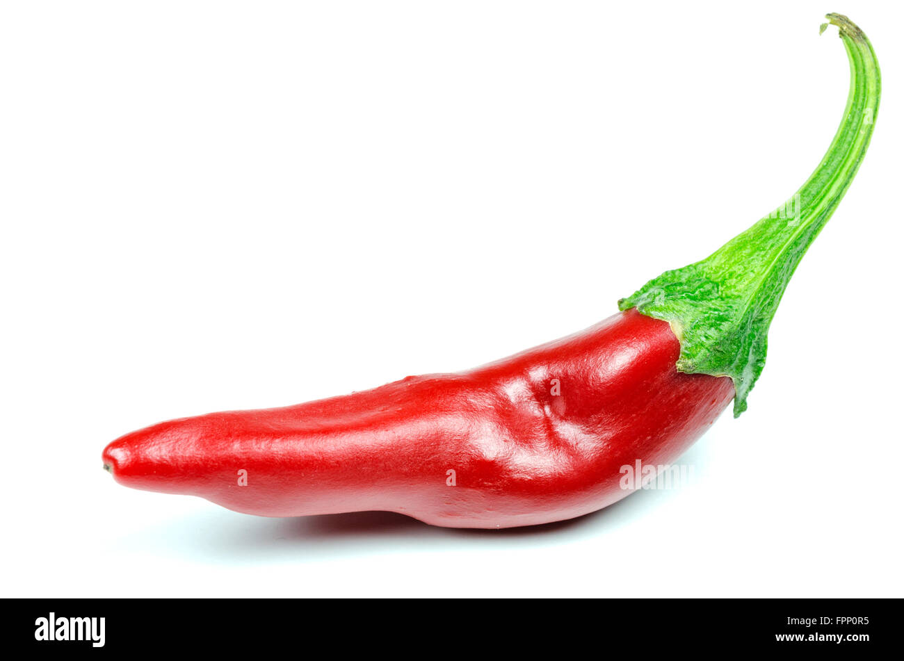 Red chili pepperoni isolated on white with shadows Stock Photo - Alamy