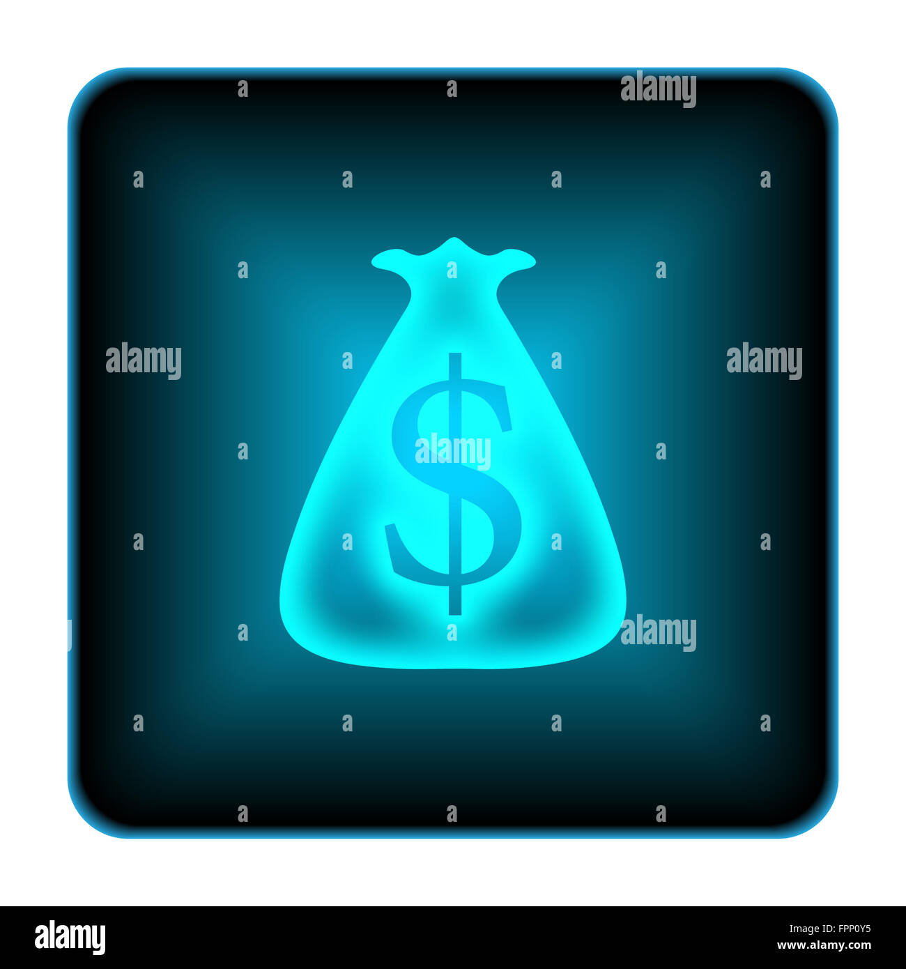 Dollar sack icon. Internet button on white background Stock Photo - Alamy