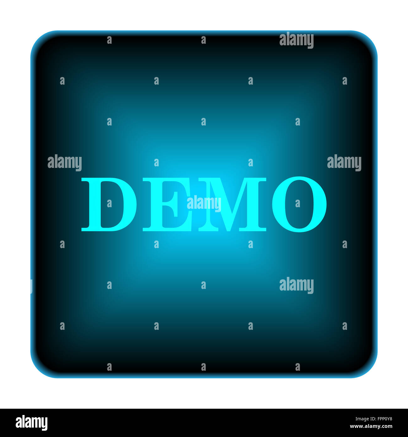 Demo icon. Internet button on white background Stock Photo - Alamy