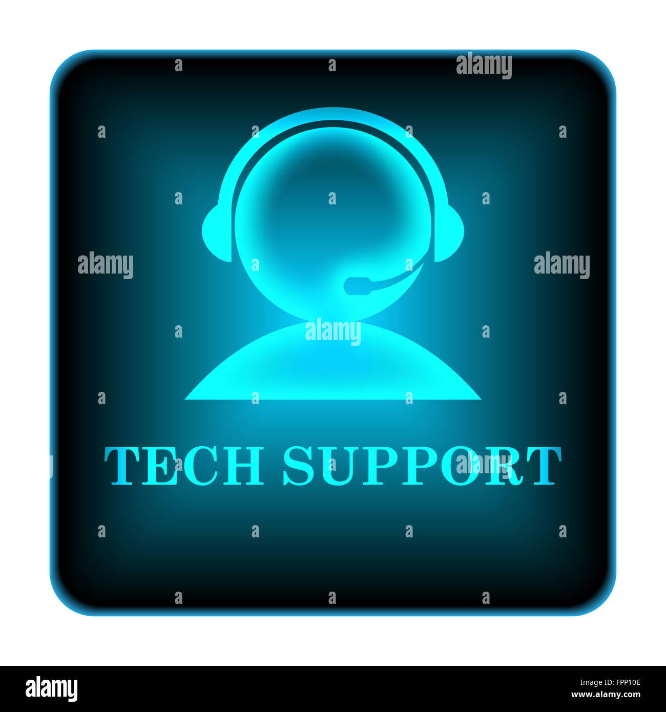 Tech support icon. Internet button on white background Stock Photo - Alamy