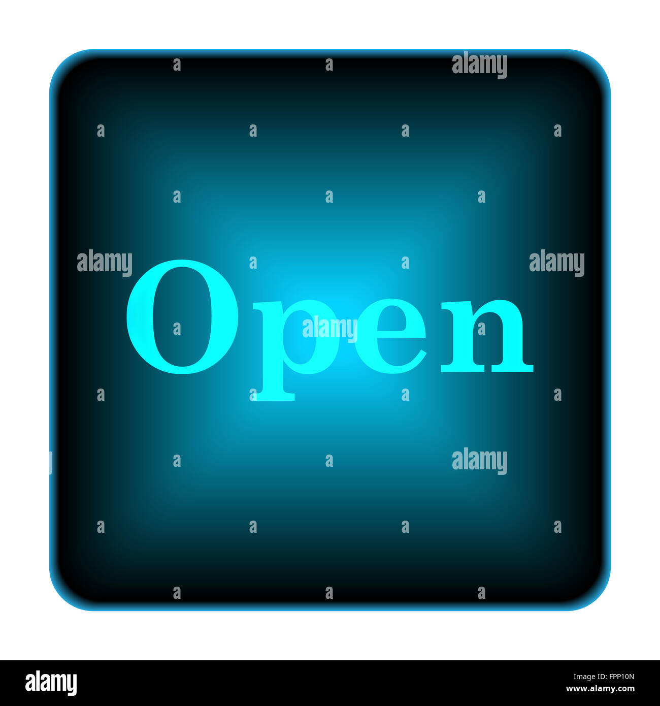 Open icon. Internet button on white background Stock Photo - Alamy