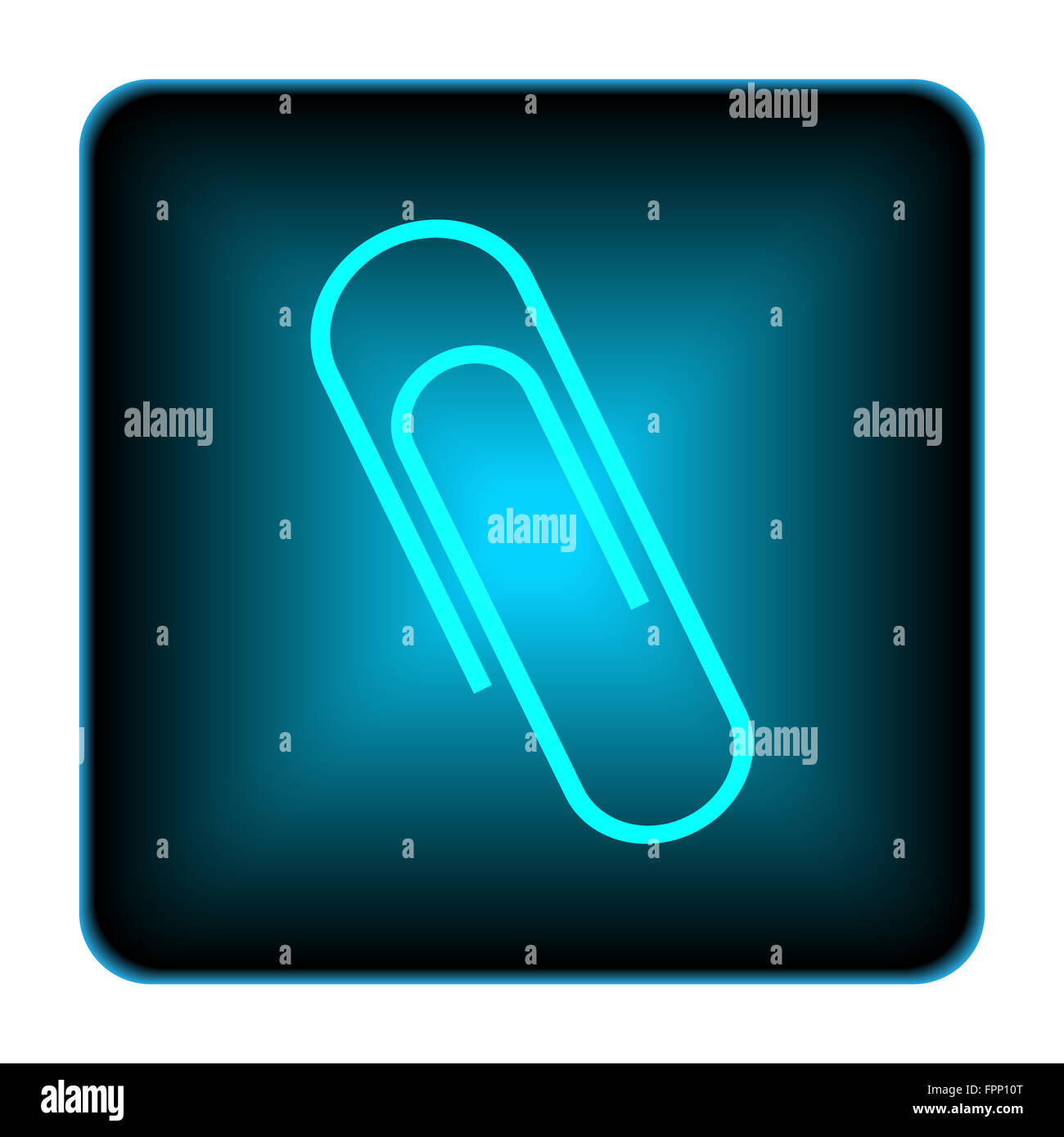 Paperclip icon. Internet button on white background Stock Photo - Alamy