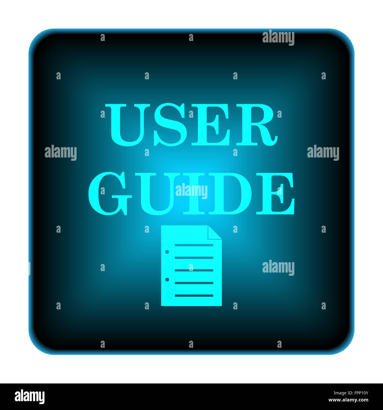 User guide icon. Internet button on white background Stock Photo - Alamy
