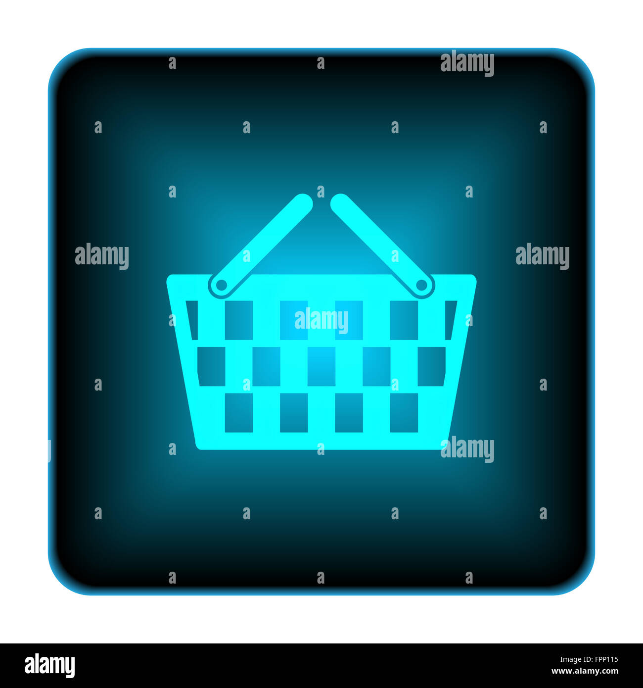 Shopping basket icon. Internet button on white background Stock Photo ...