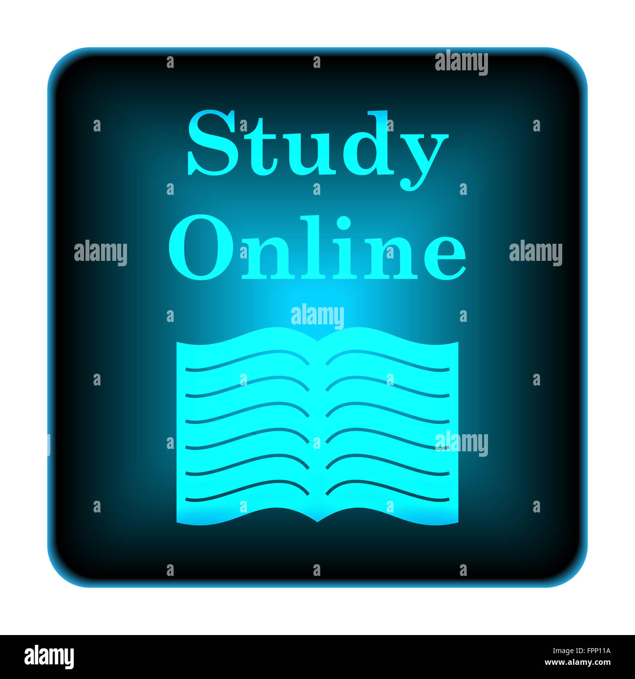 Study online icon. Internet button on white background Stock Photo - Alamy