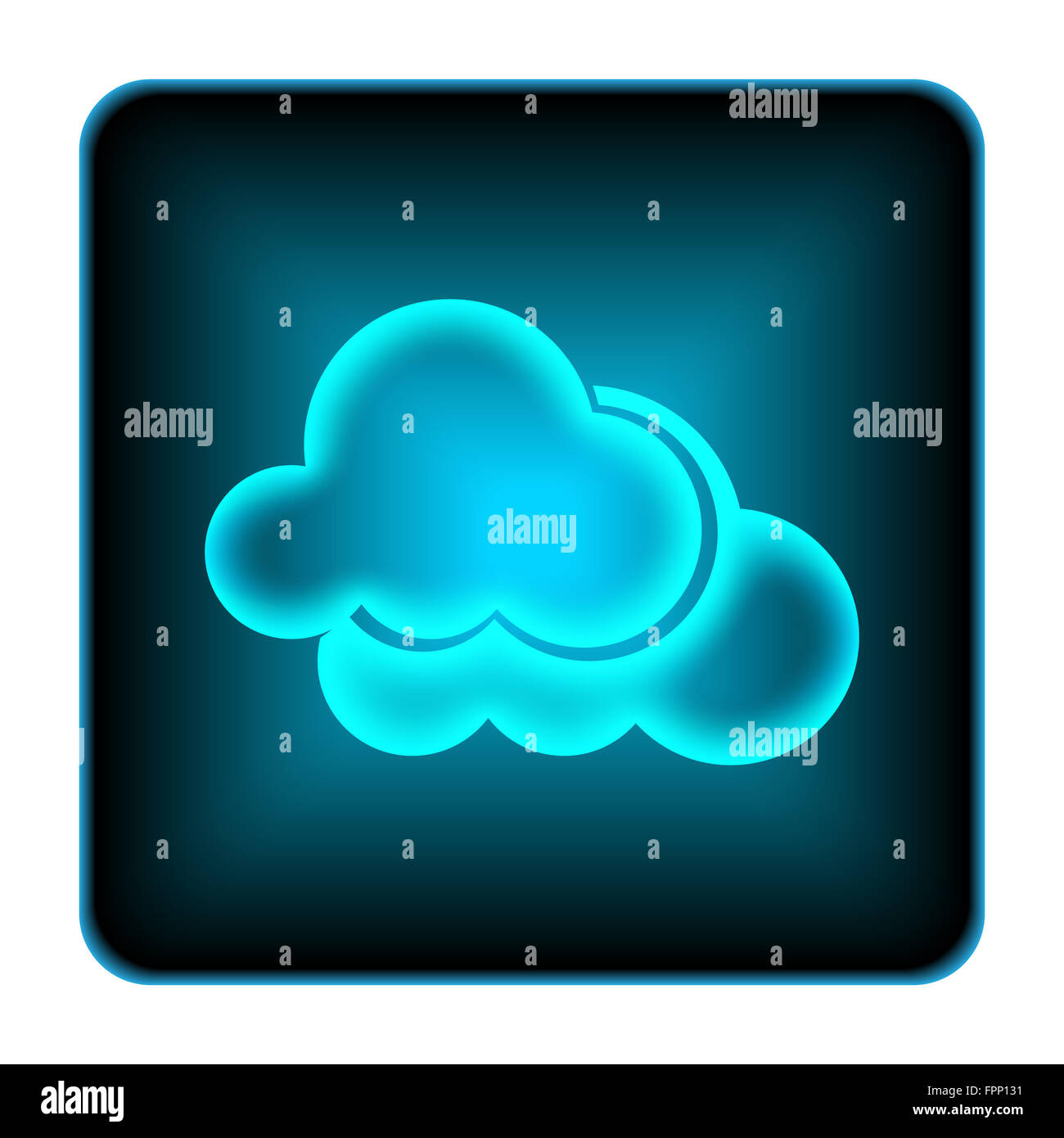 Clouds icon. Internet button on white background Stock Photo - Alamy