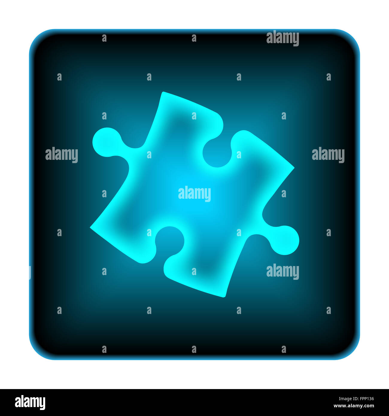 Puzzle piece icon. Internet button on white background Stock Photo - Alamy