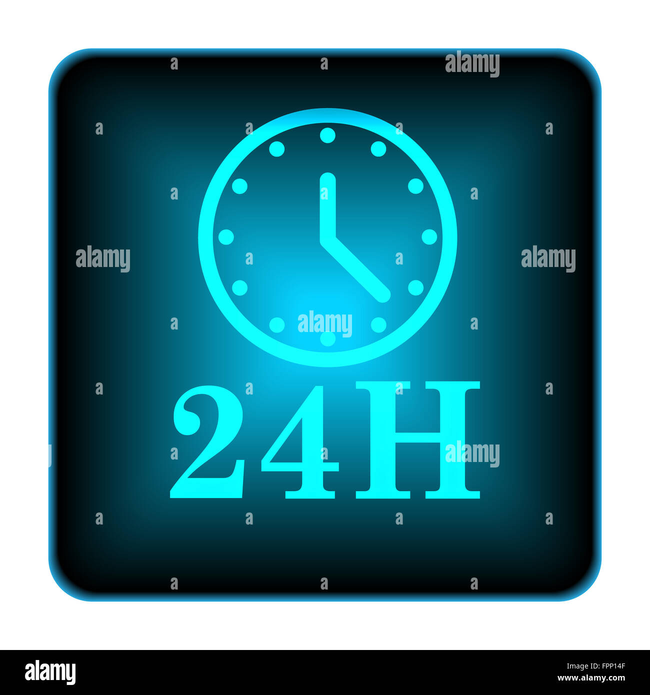 24H clock icon. Internet button on white background Stock Photo - Alamy
