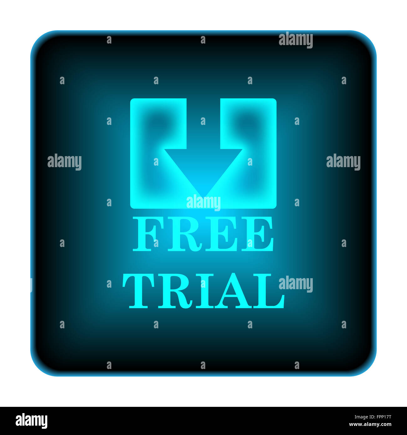 Free trial icon. Internet button on white background Stock Photo - Alamy