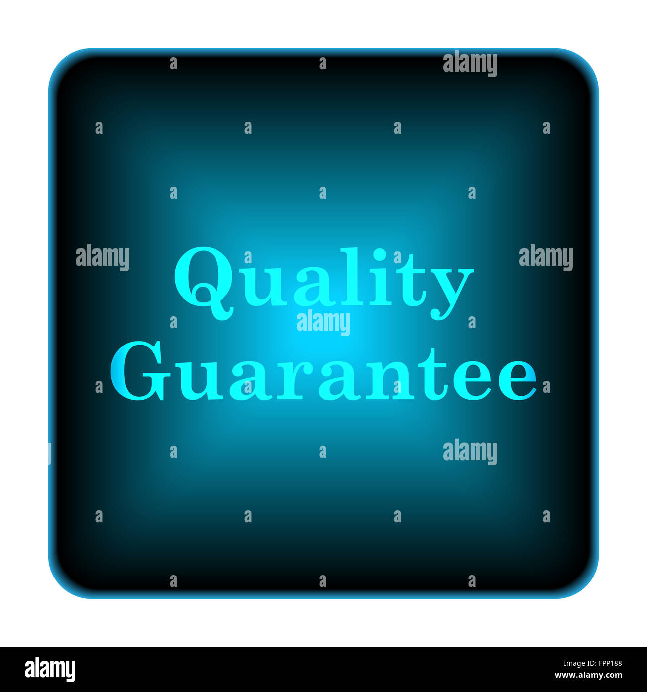 Quality guarantee icon. Internet button on white background Stock Photo ...