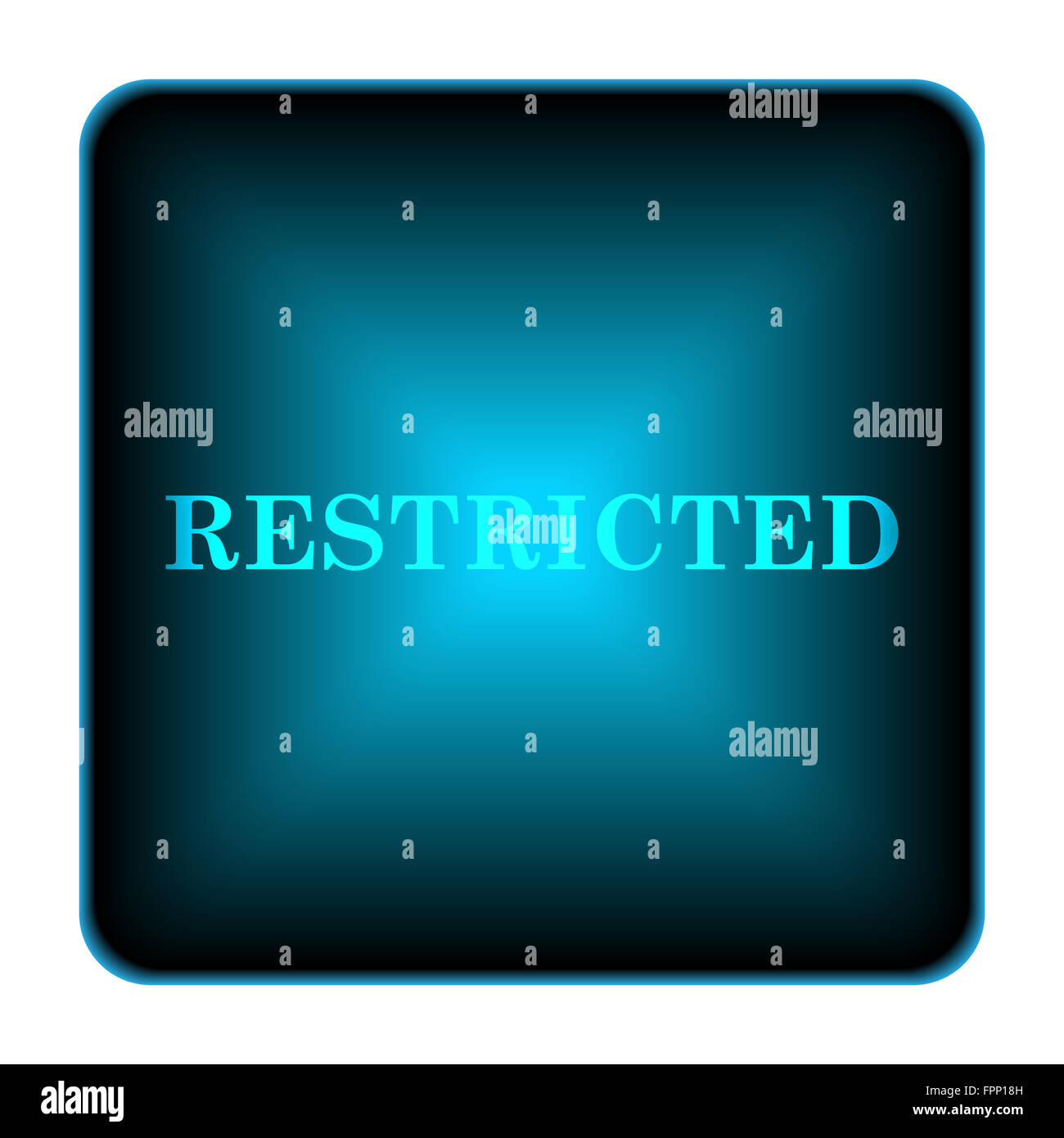 Restricted icon. Internet button on white background Stock Photo - Alamy