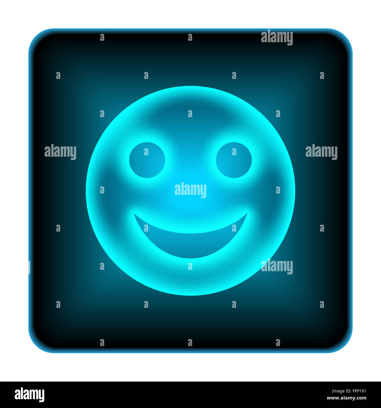 Smiley icon. Internet button on white background Stock Photo - Alamy