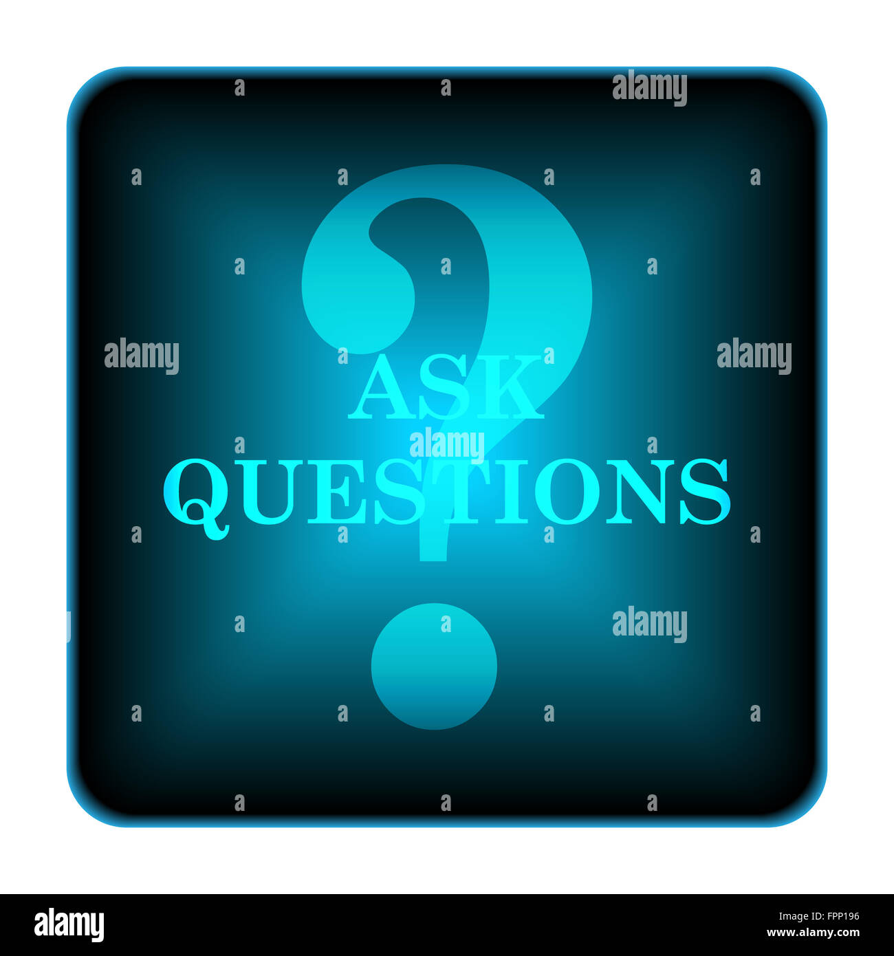 Ask questions icon. Internet button on white background Stock Photo - Alamy