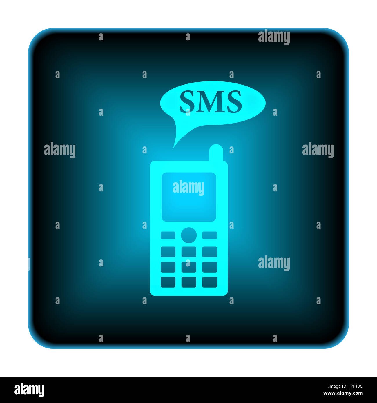 SMS icon. Internet button on white background Stock Photo - Alamy