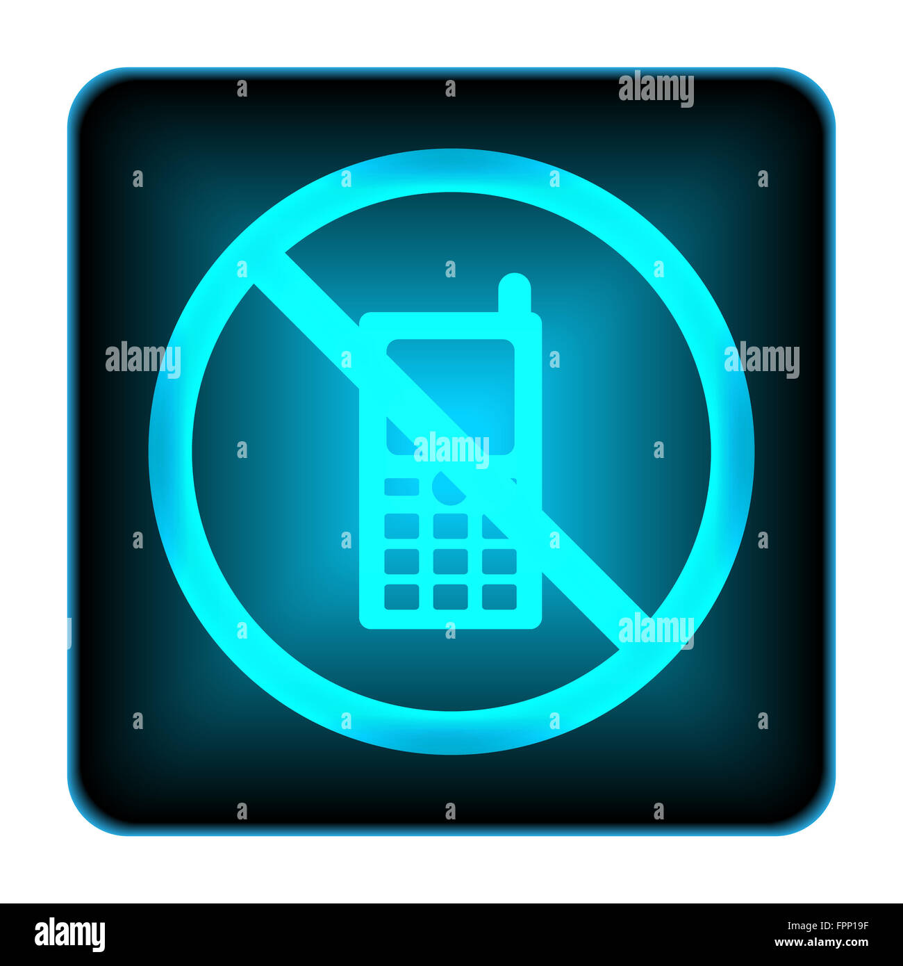 Mobile phone restricted icon. Internet button on white background Stock ...