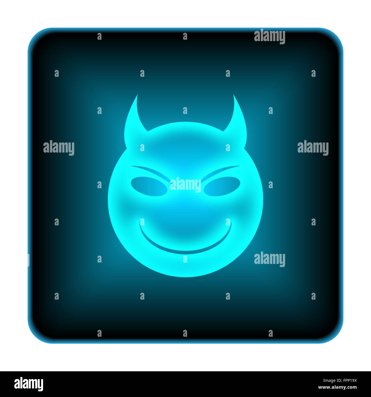 Evil icon. Internet button on white background Stock Photo - Alamy