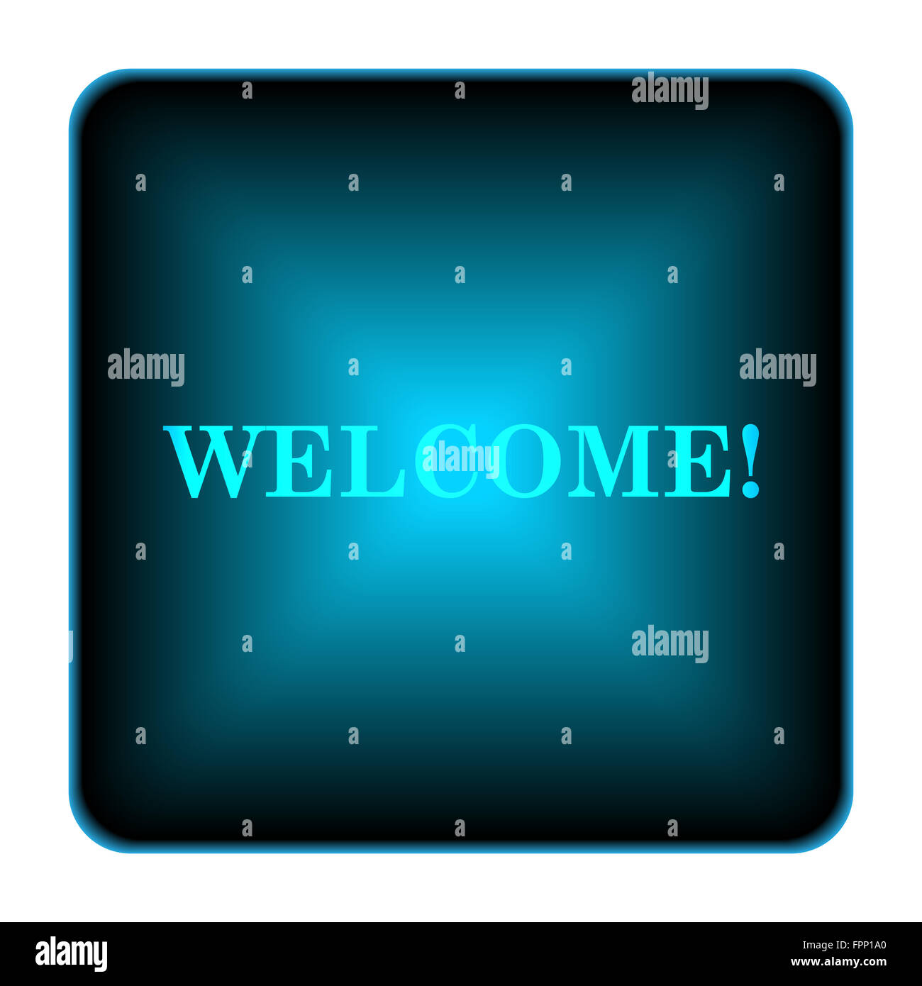 Welcome icon. Internet button on white background Stock Photo - Alamy