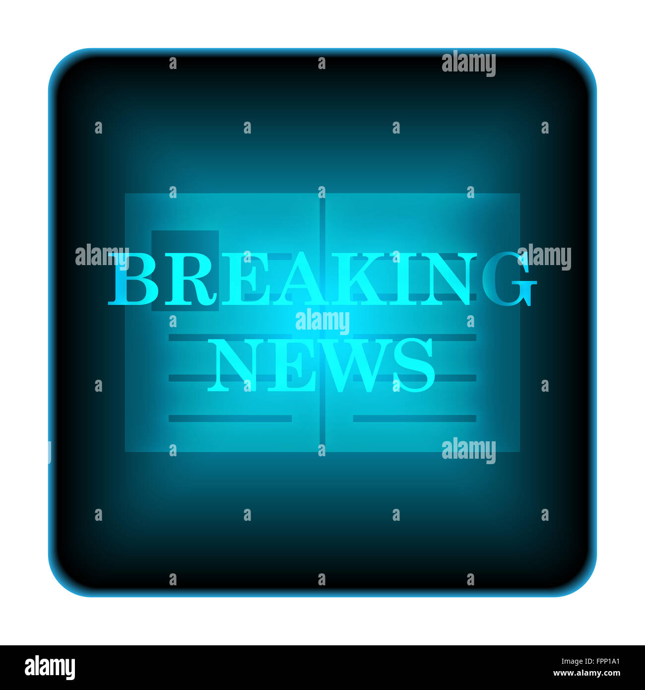 Breaking news icon. Internet button on white background Stock Photo - Alamy