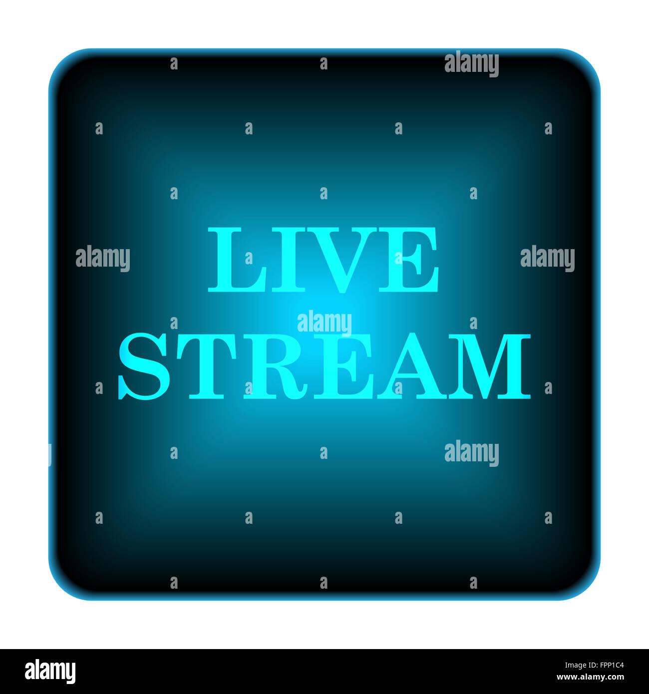 Live stream icon. Internet button on white background Stock Photo - Alamy