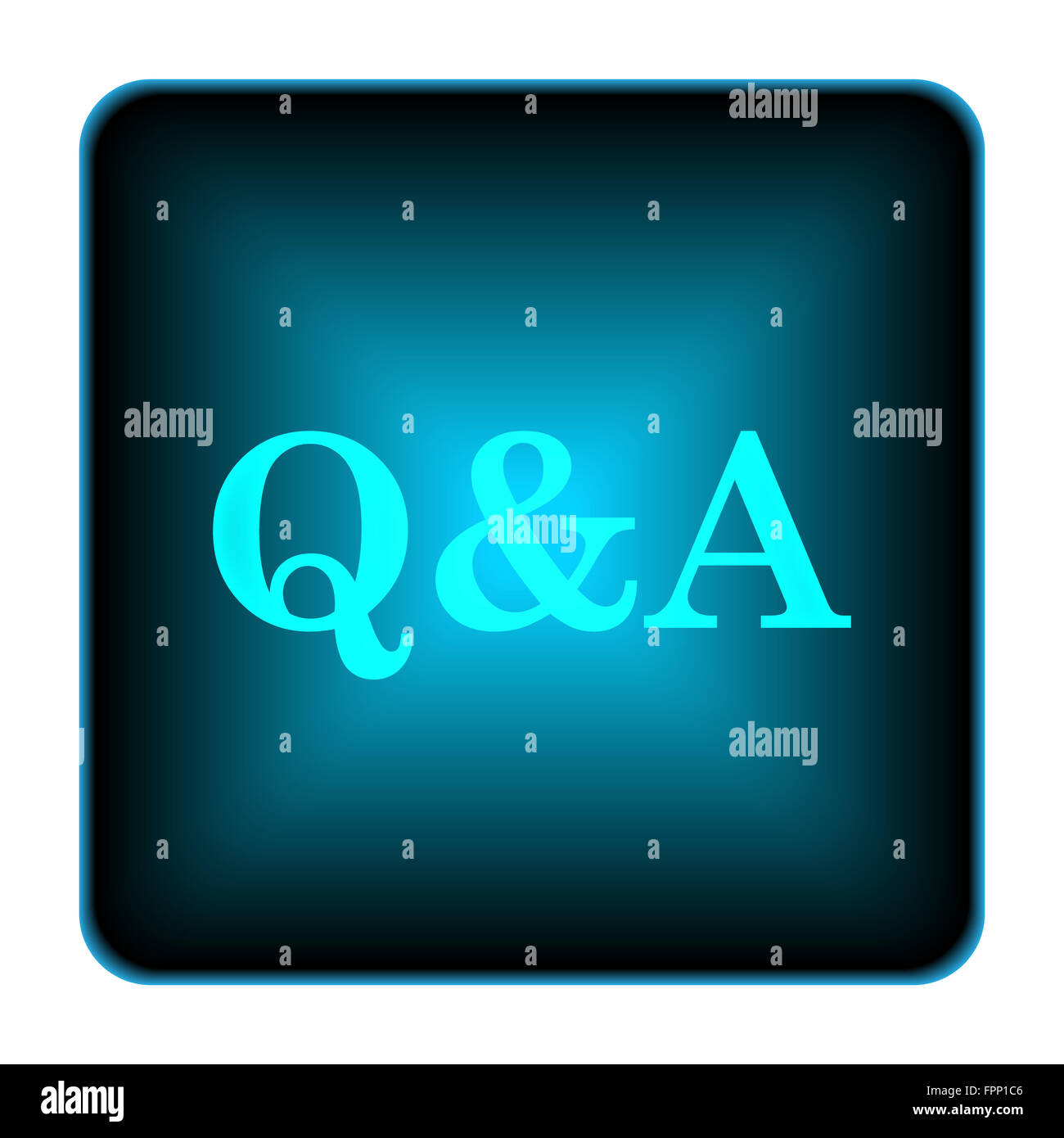 Q&A icon. Internet button on white background Stock Photo - Alamy