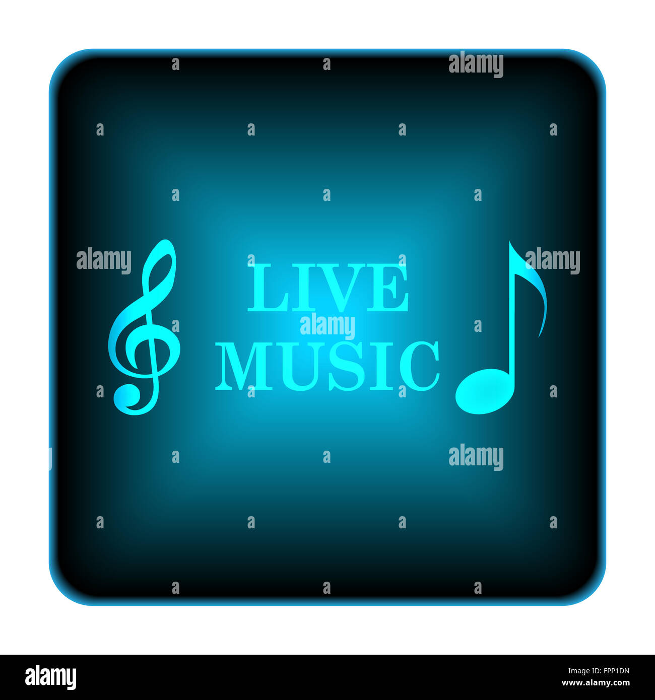 Live music icon. Internet button on white background Stock Photo - Alamy