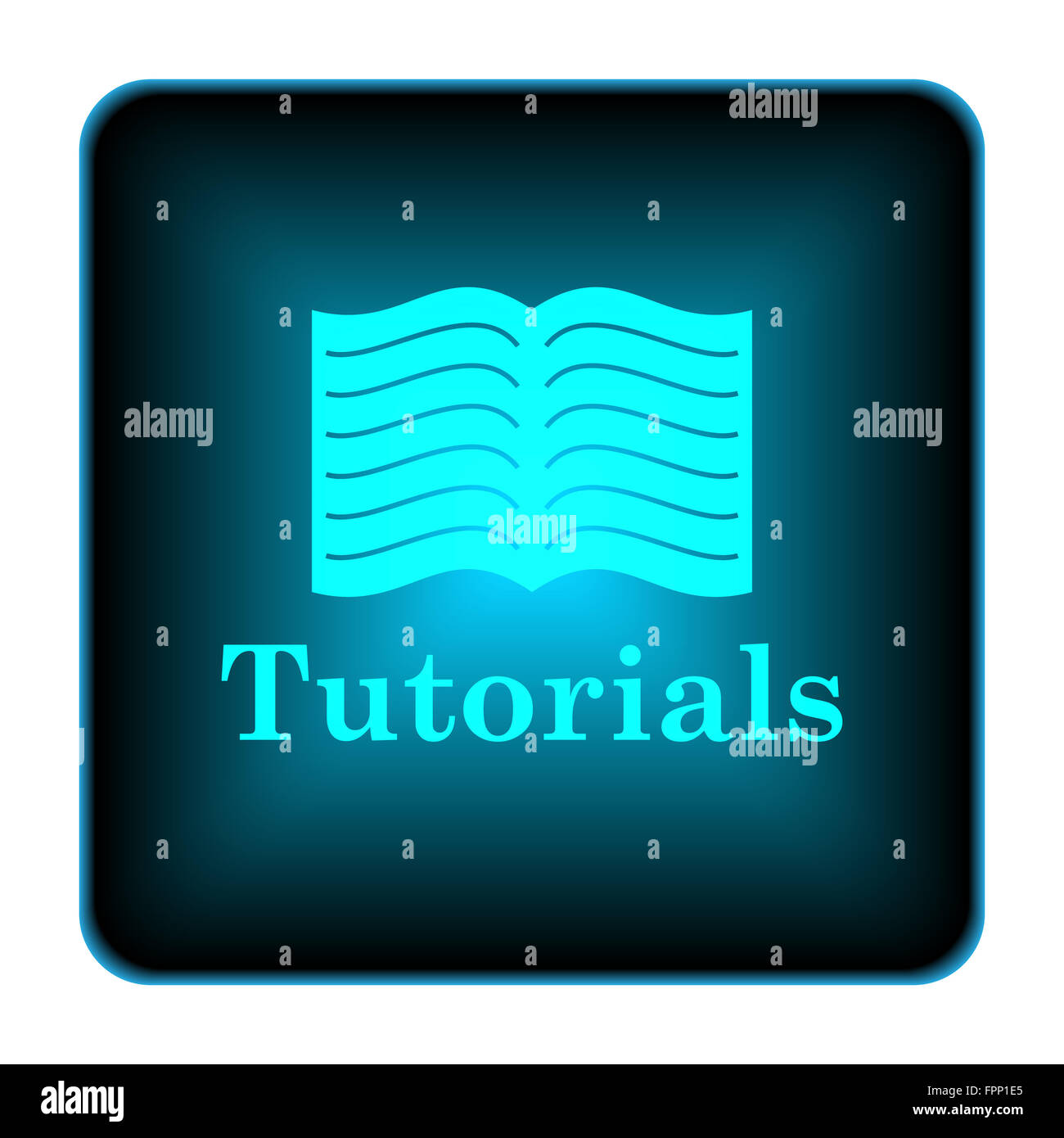 Tutorials icon. Internet button on white background Stock Photo - Alamy