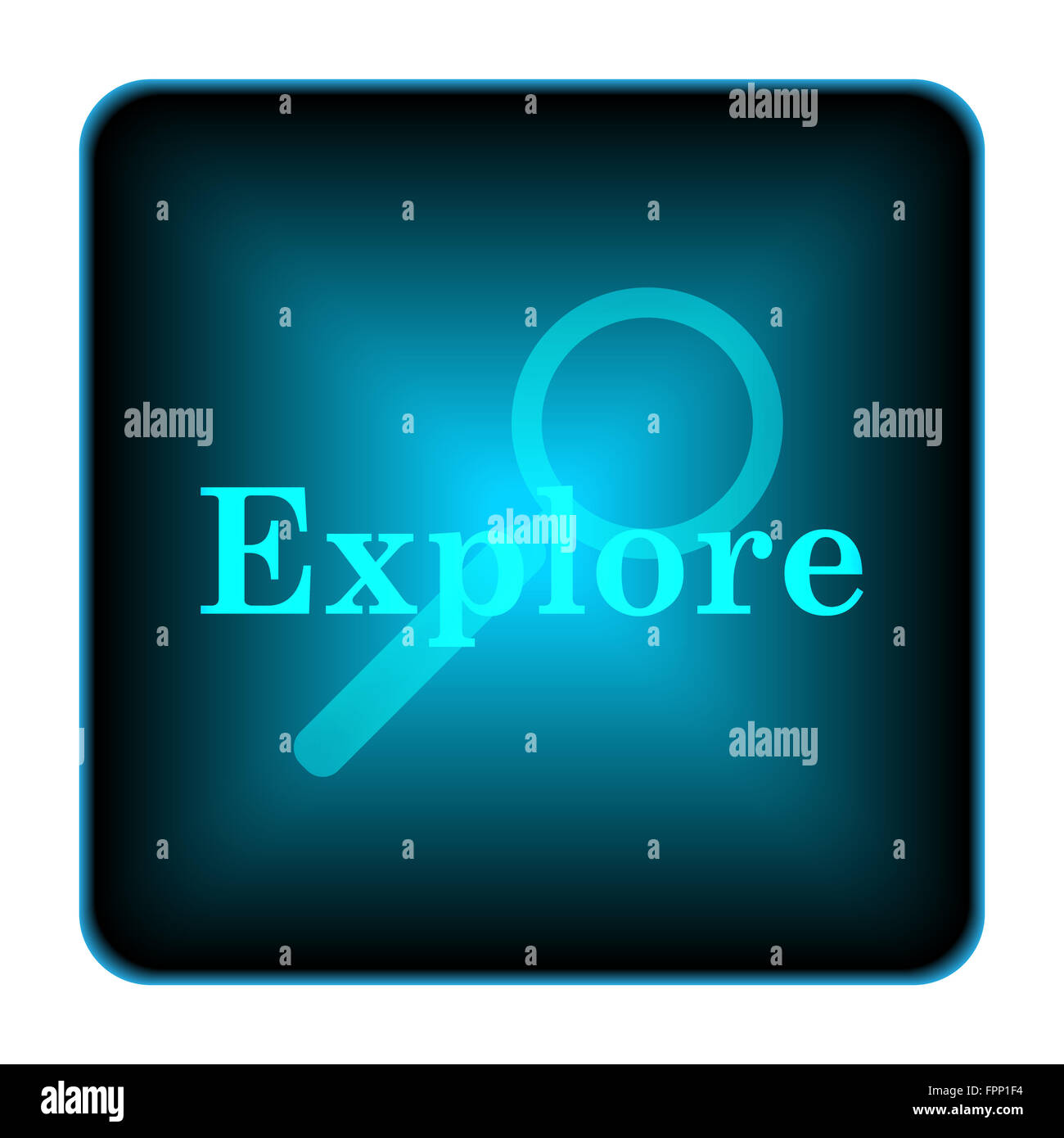 Explore icon. Internet button on white background Stock Photo - Alamy