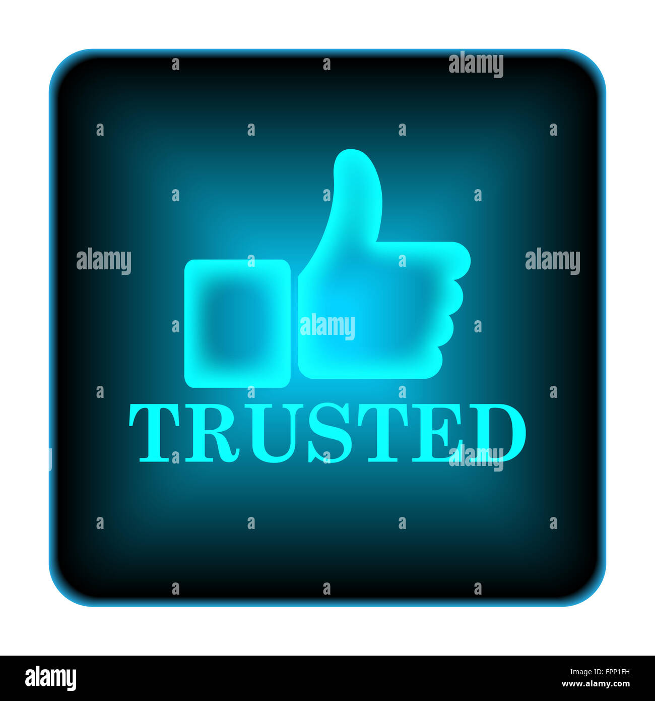 Trusted icon. Internet button on white background Stock Photo - Alamy