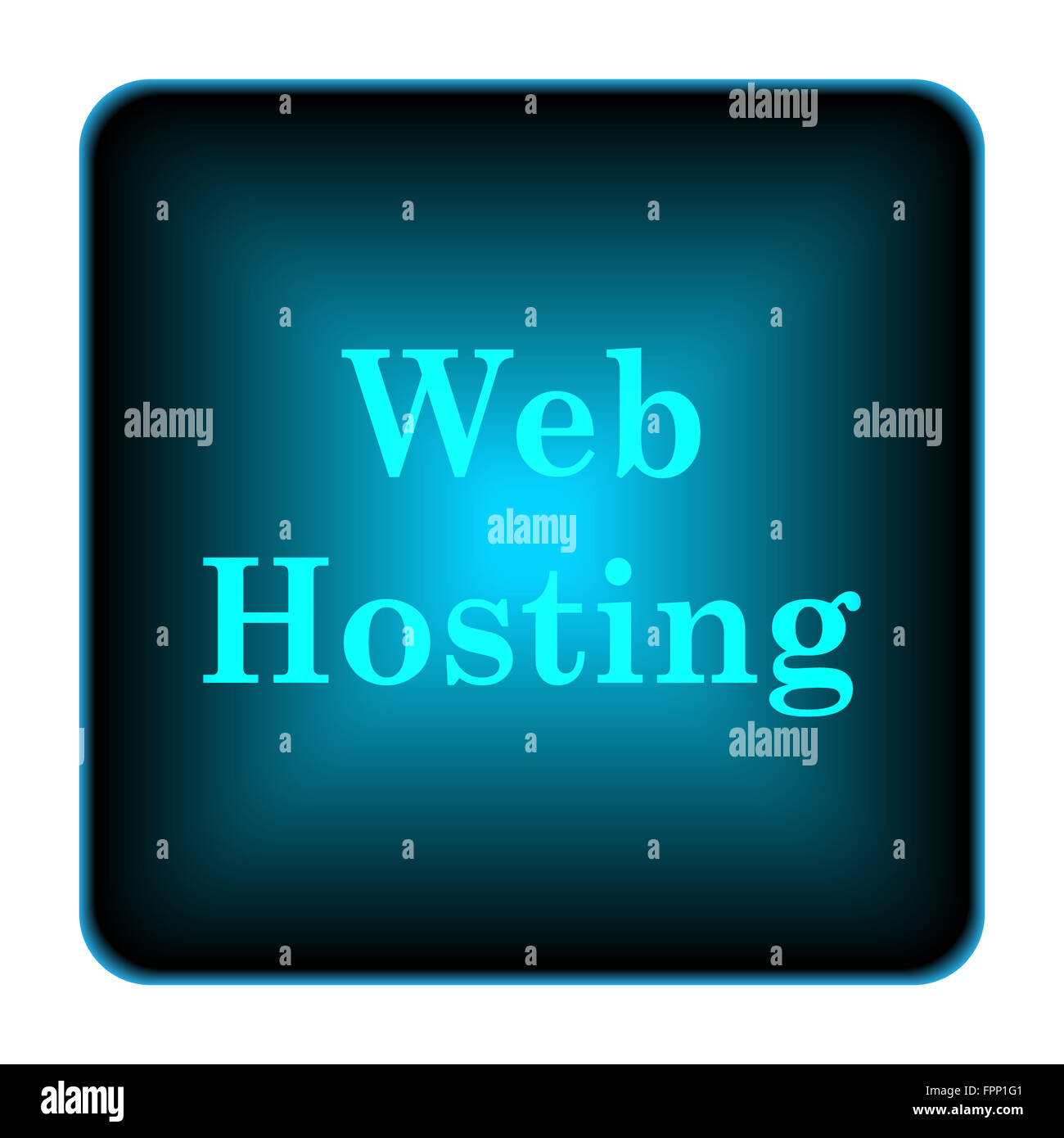 Web hosting icon. Internet button on white background Stock Photo - Alamy