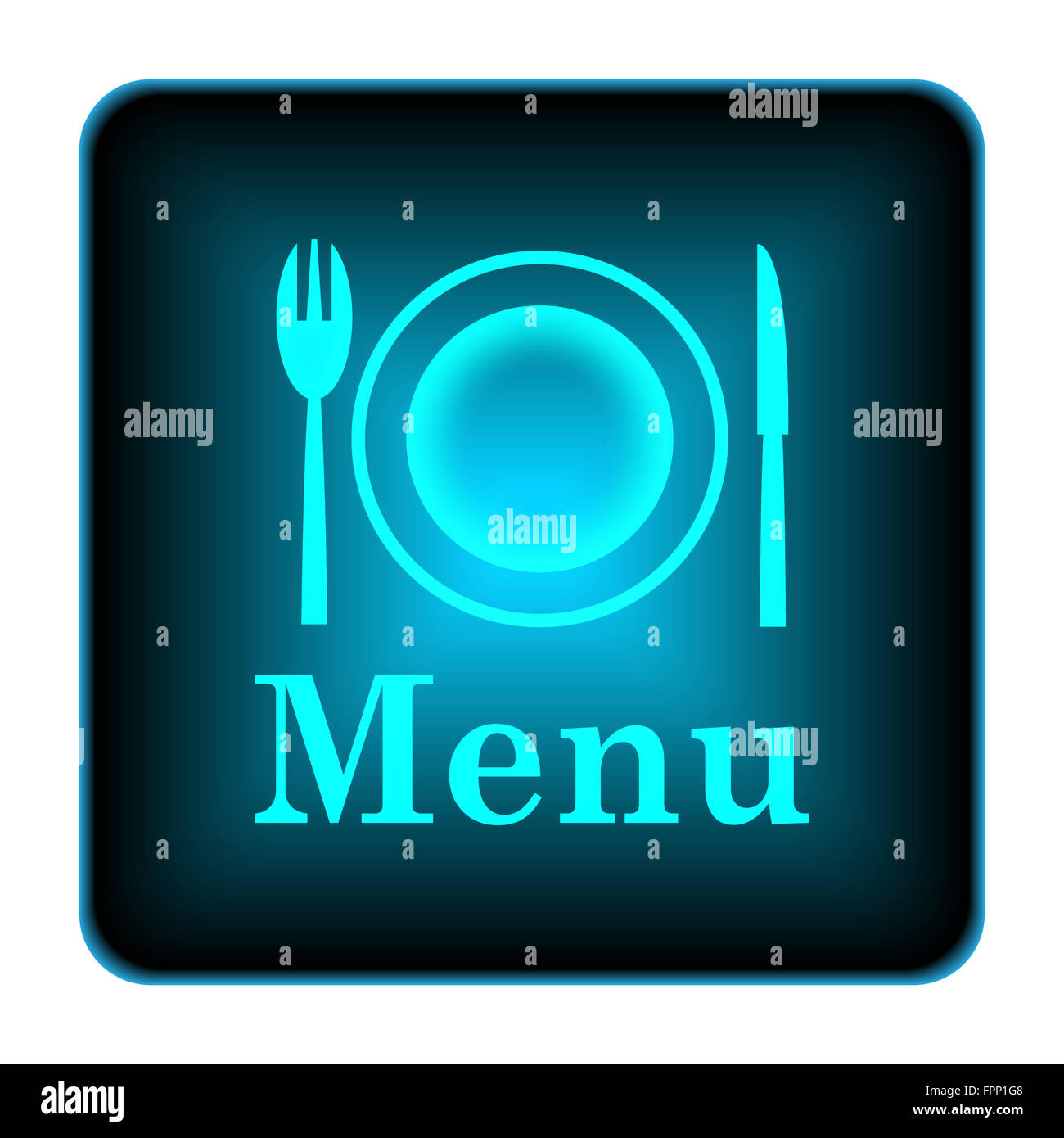Menu icon. Internet button on white background Stock Photo - Alamy
