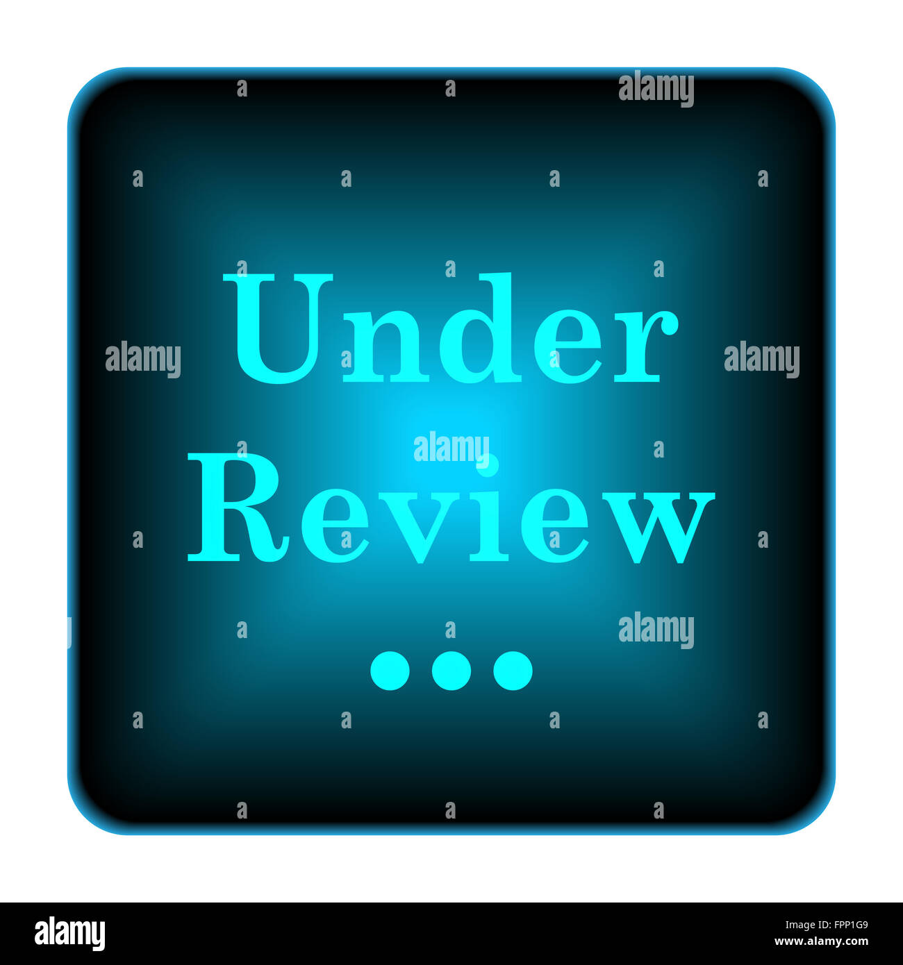 Under review icon. Internet button on white background Stock Photo - Alamy