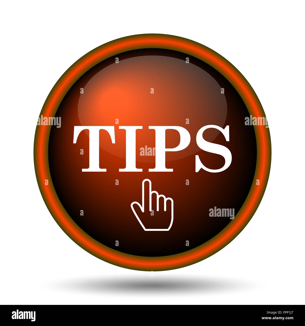 Tips icon. Internet button on white background Stock Photo - Alamy