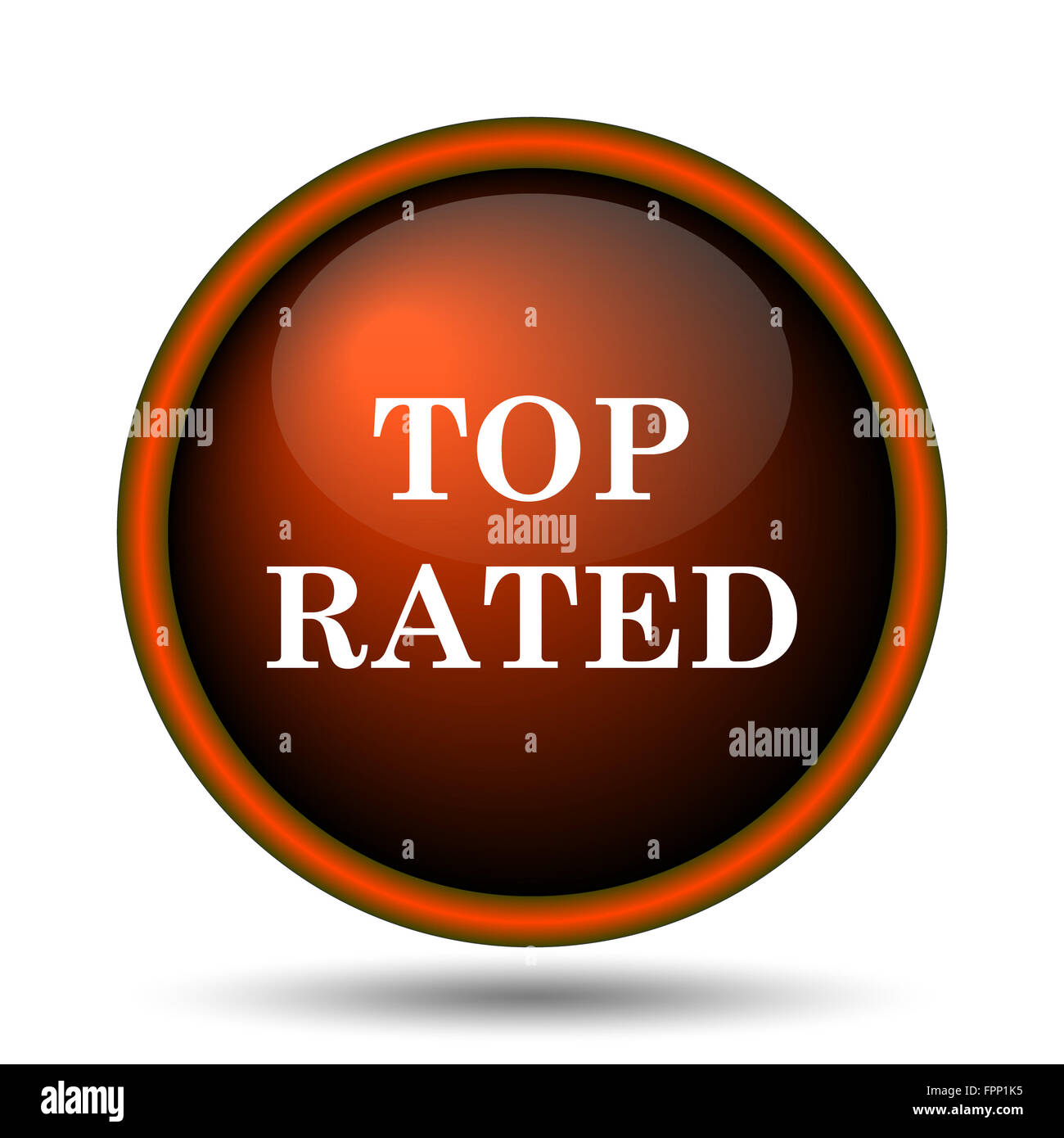 Top rated icon. Internet button on white background Stock Photo - Alamy