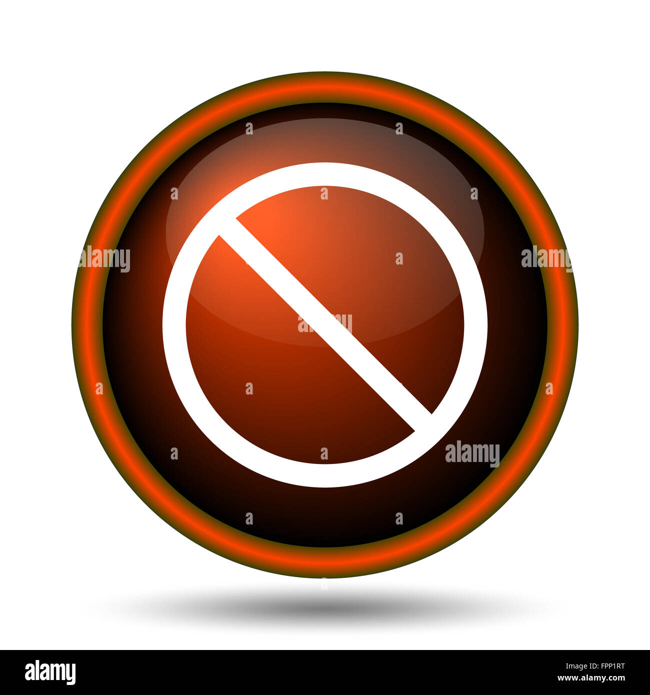 Forbidden icon. Internet button on white background Stock Photo - Alamy