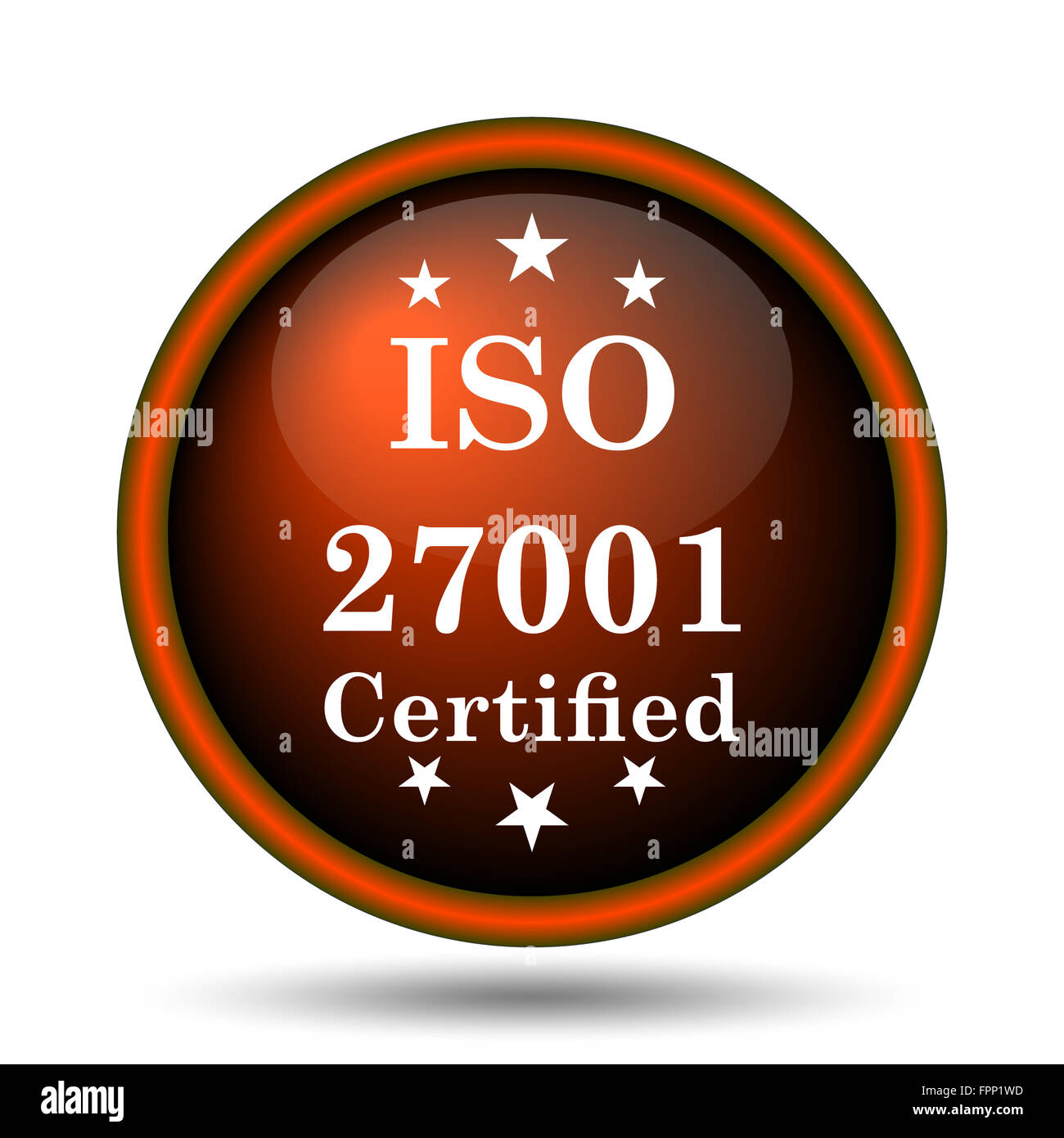 ISO 27001 icon. Internet button on white background Stock Photo - Alamy
