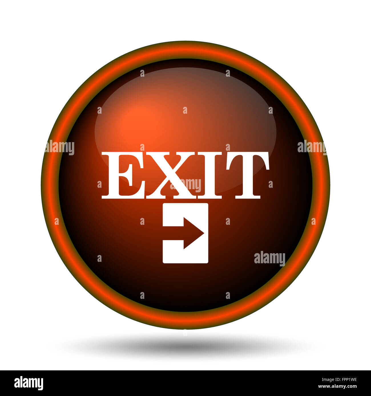 Exit icon. Internet button on white background Stock Photo - Alamy