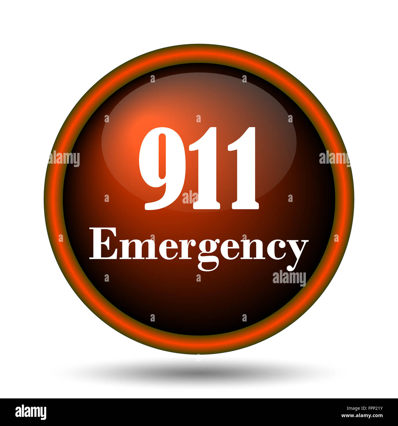 911 Emergency icon. Internet button on white background Stock Photo - Alamy