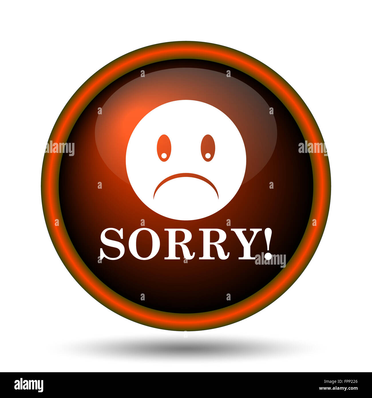 Sorry icon. Internet button on white background Stock Photo - Alamy