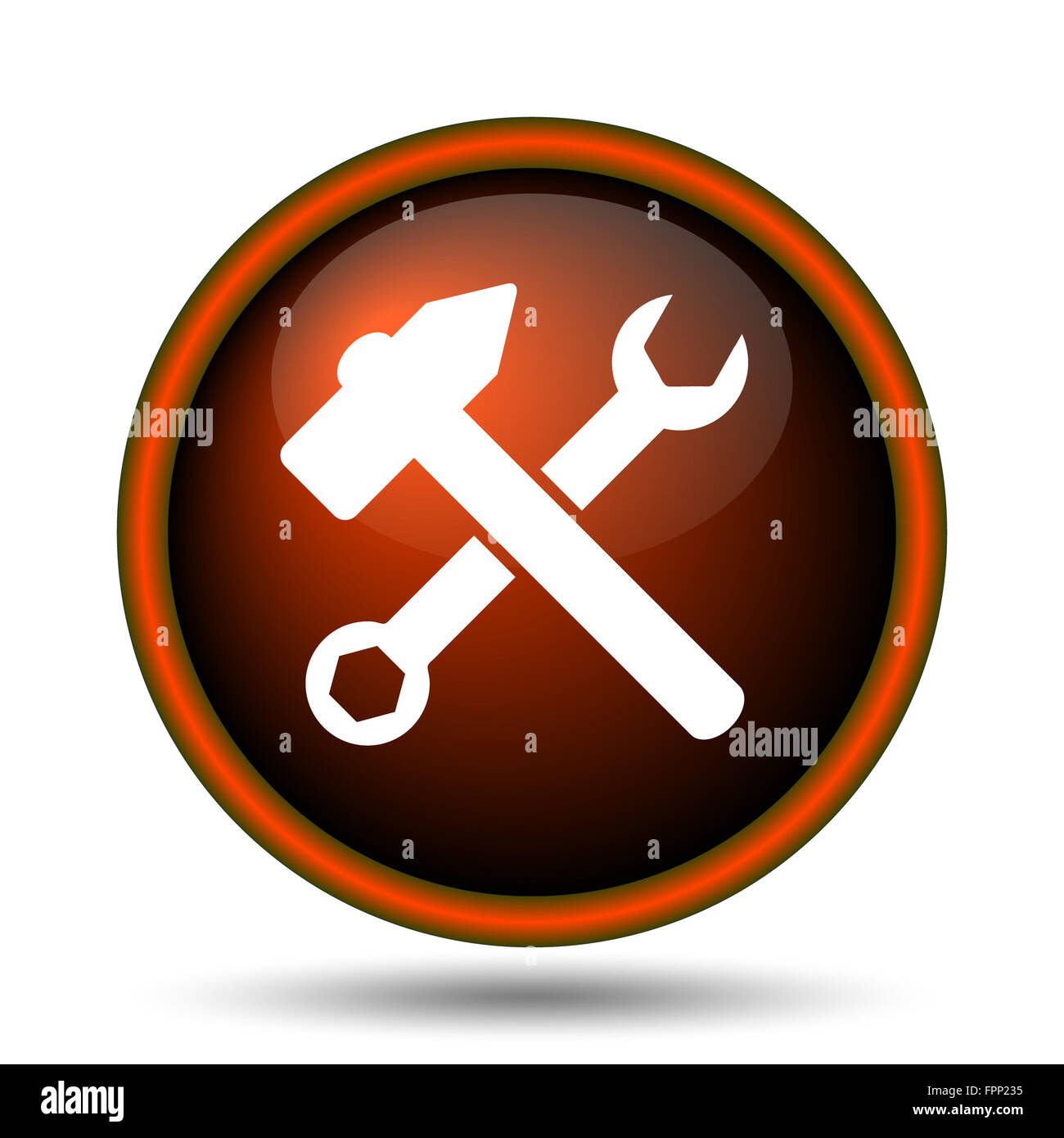 Tools icon. Internet button on white background Stock Photo - Alamy
