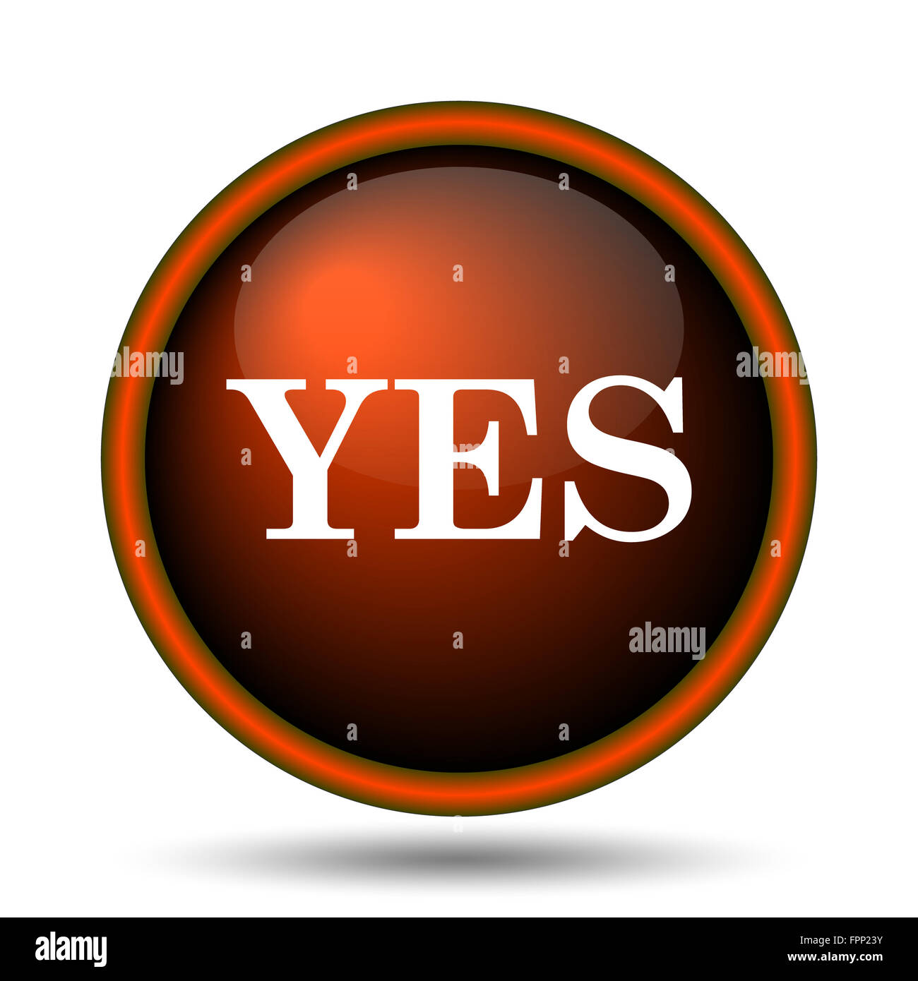 Yes icon. Internet button on white background Stock Photo - Alamy