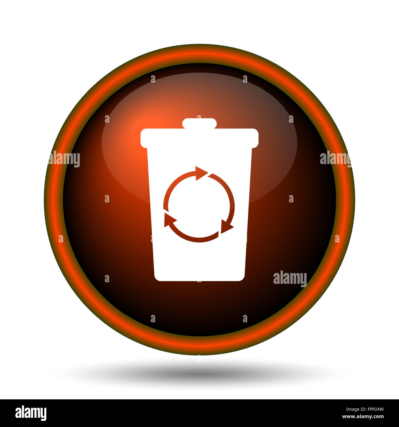 Recycle bin icon. Internet button on white background Stock Photo - Alamy
