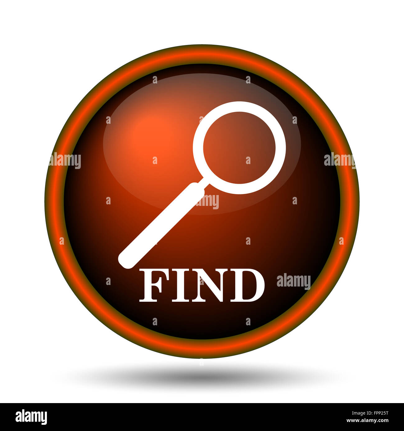Find icon. Internet button on white background Stock Photo - Alamy