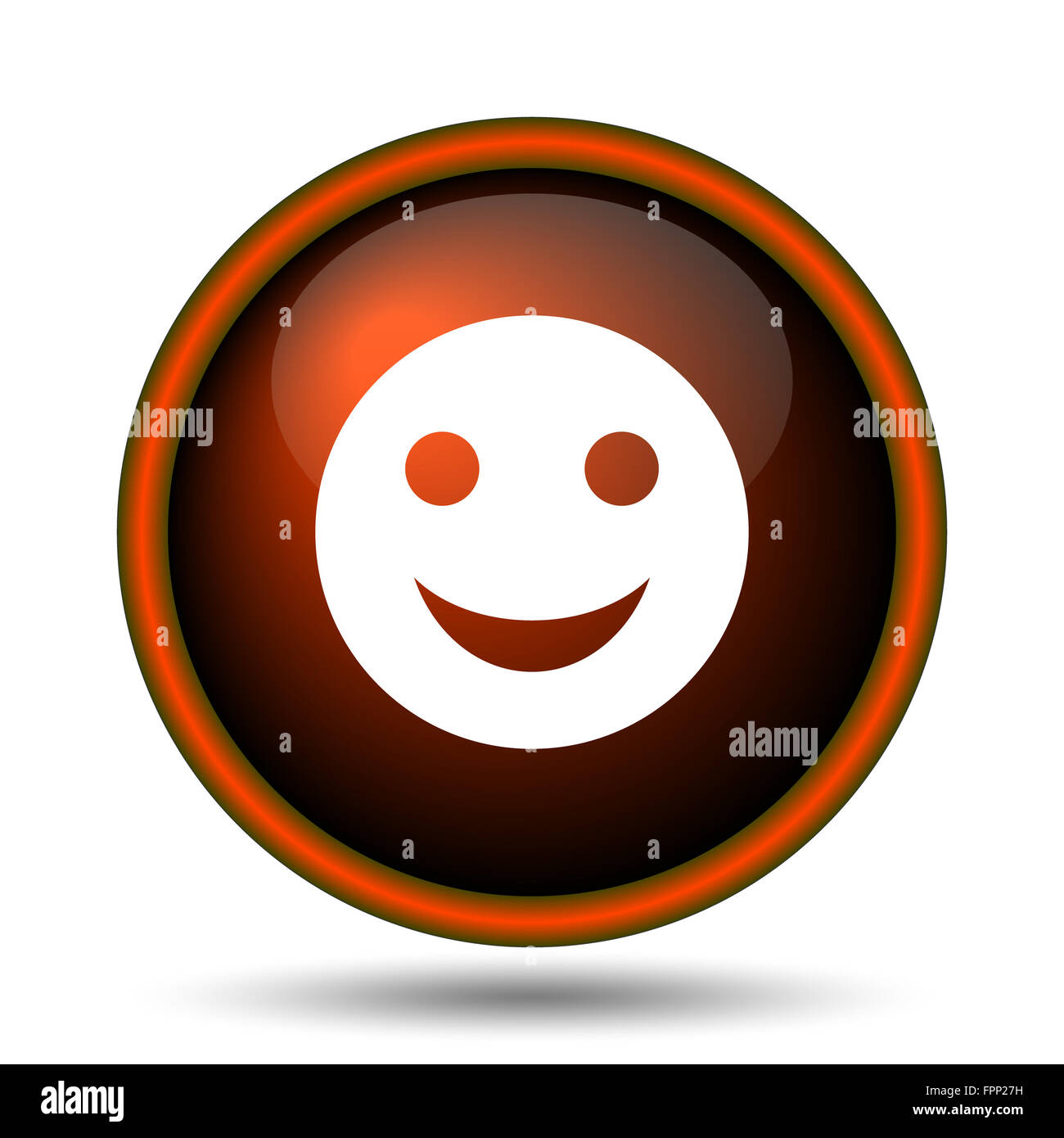 Smiley icon. Internet button on white background Stock Photo - Alamy